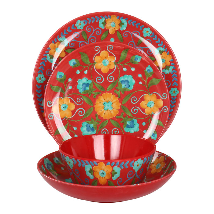 Laurie Gates Melamine Dinnerware Set - Service for 4 | Wayfair