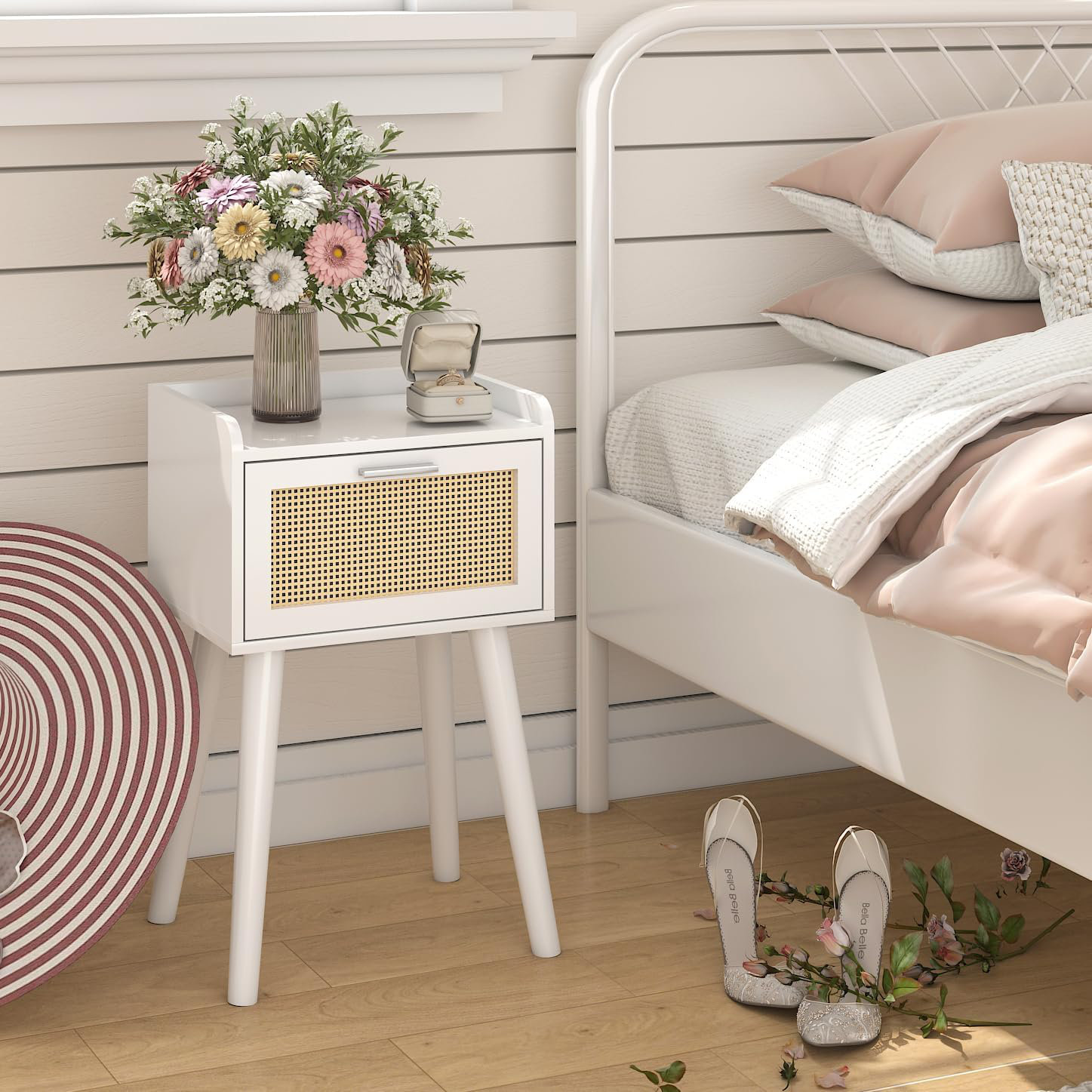 Bay Isle Home™ Nightstand Set Of 2, Small White Bedside Table, End ...