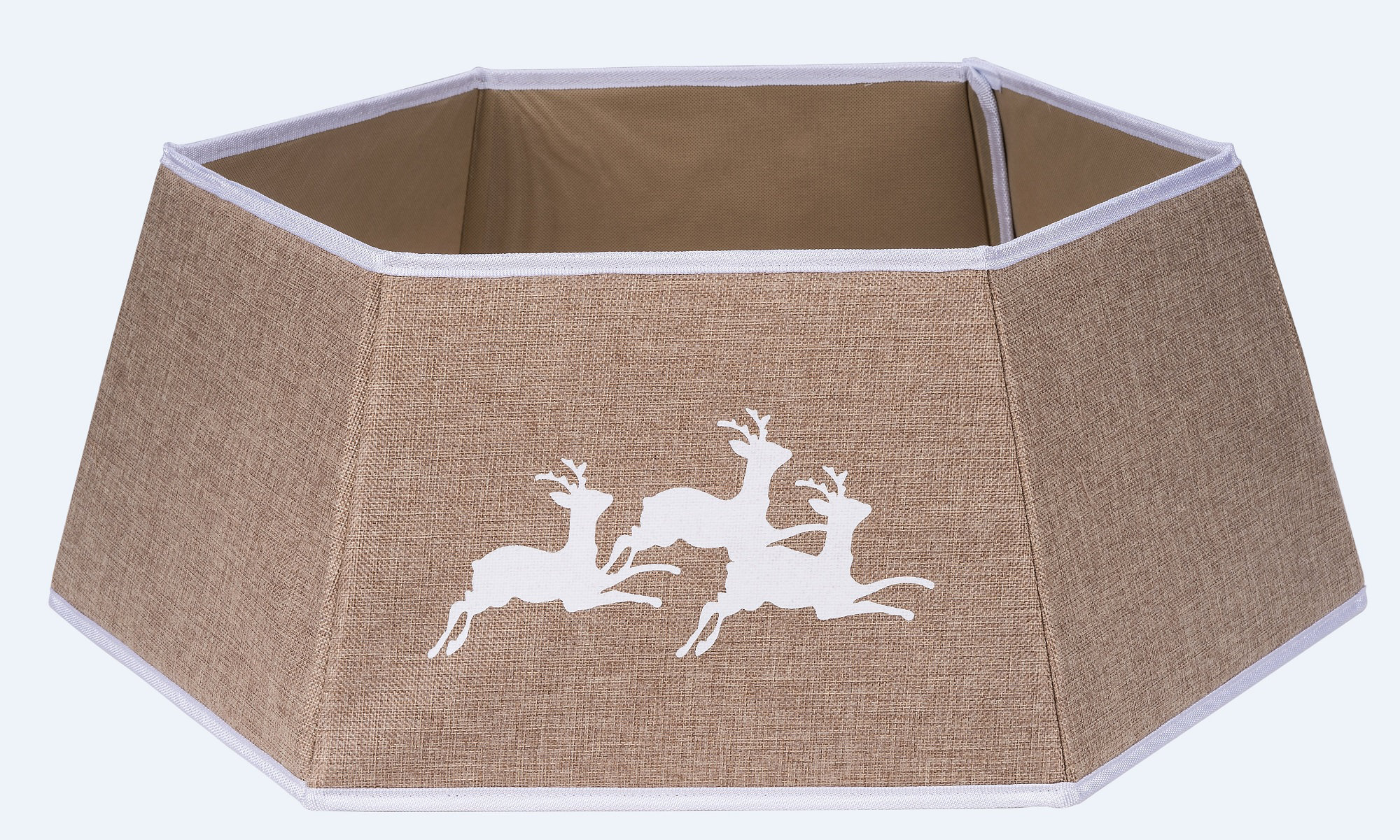 Northlight Seasonal 26.75" Gray Burlap with Reindeer Hexagonal ...