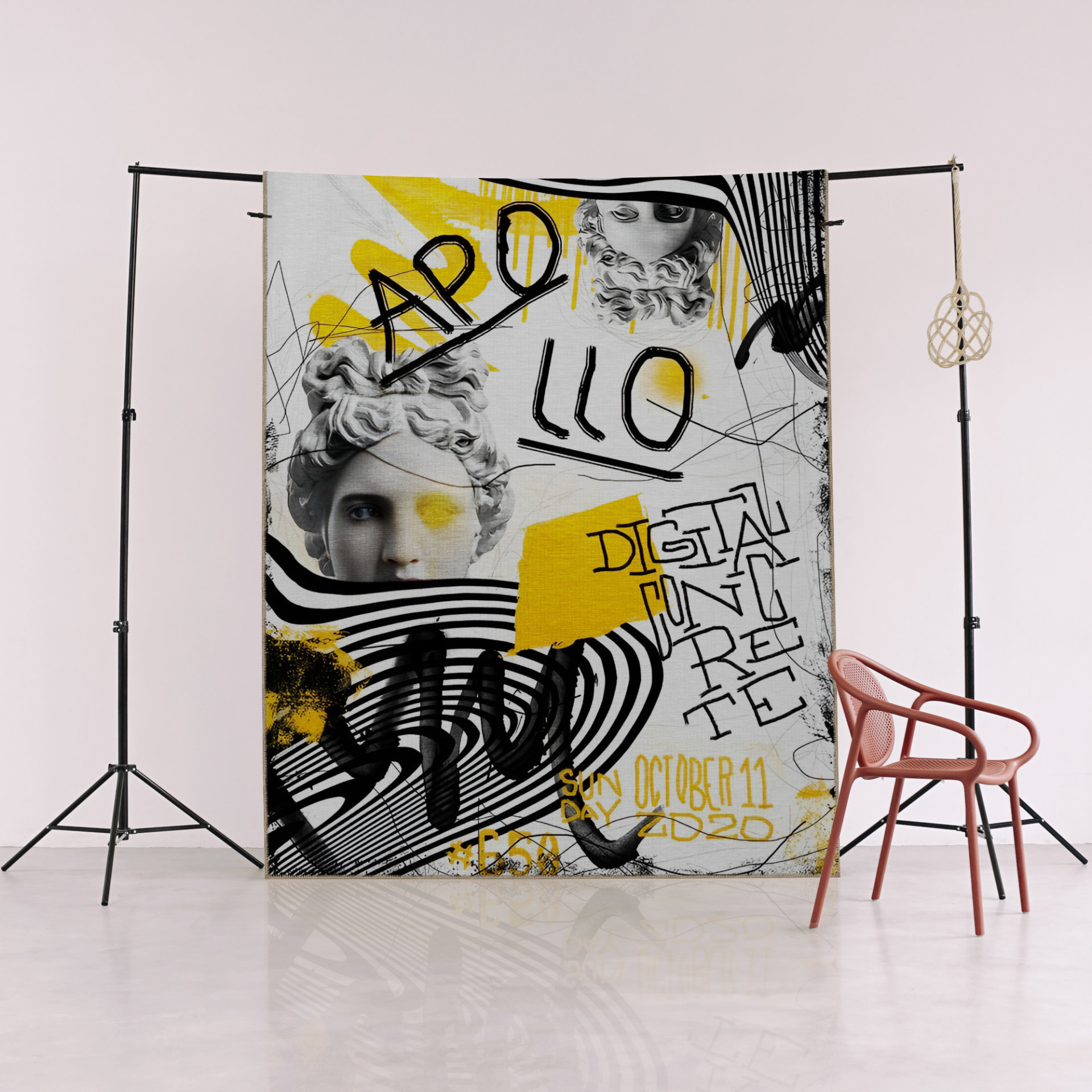 Orren Ellis Gray-Yellow Themed Woman Portrait Bust Mixed Shape ...