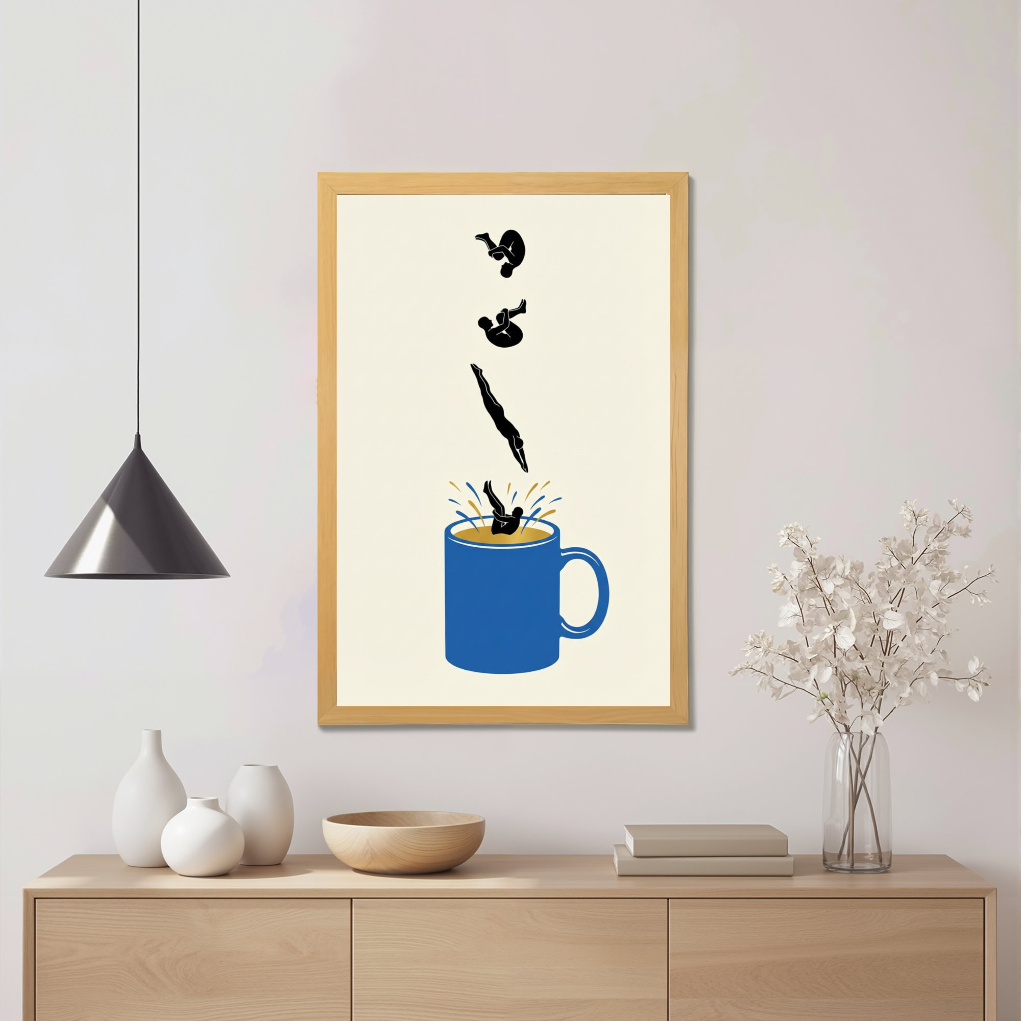 Winston Porter Diving Into Coffee Canvas Wrapped Wall Art Oil Painting ...