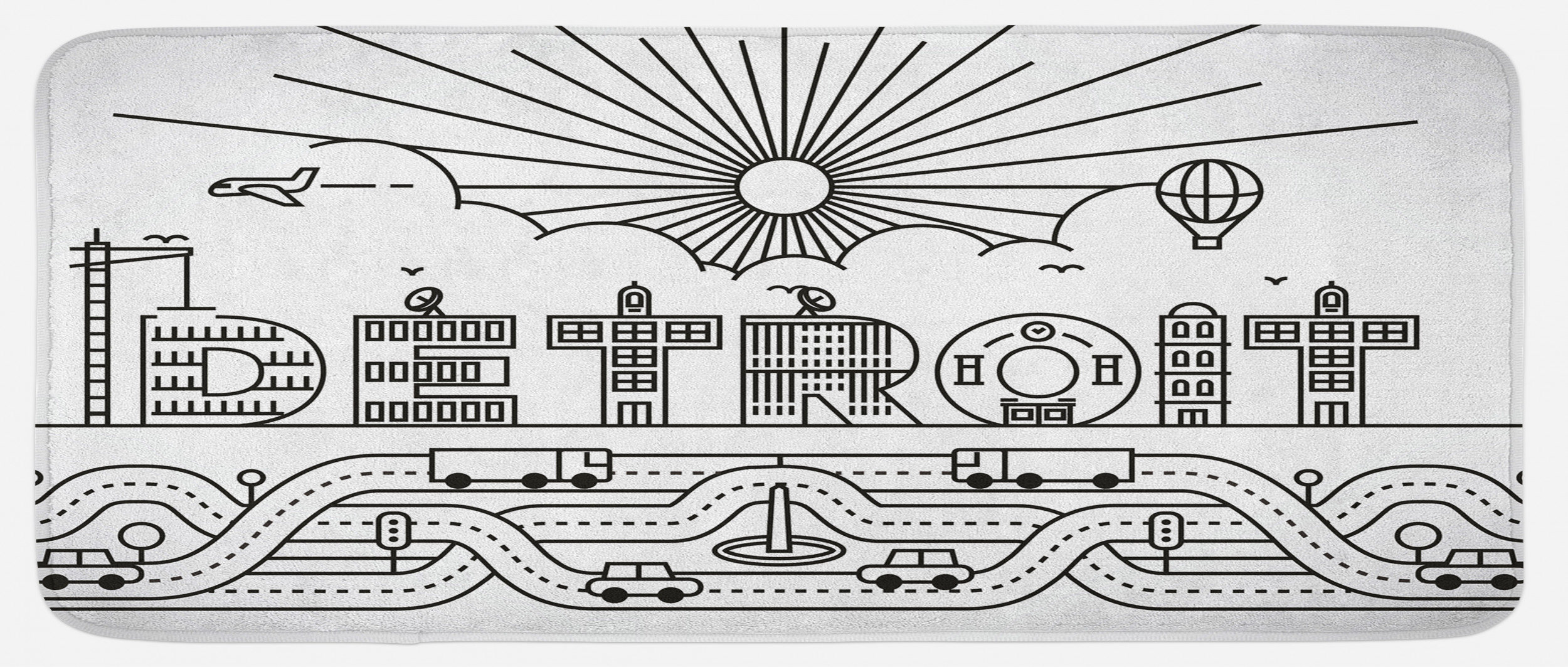 East Urban Home Detroit City Typography With Building Letters ...