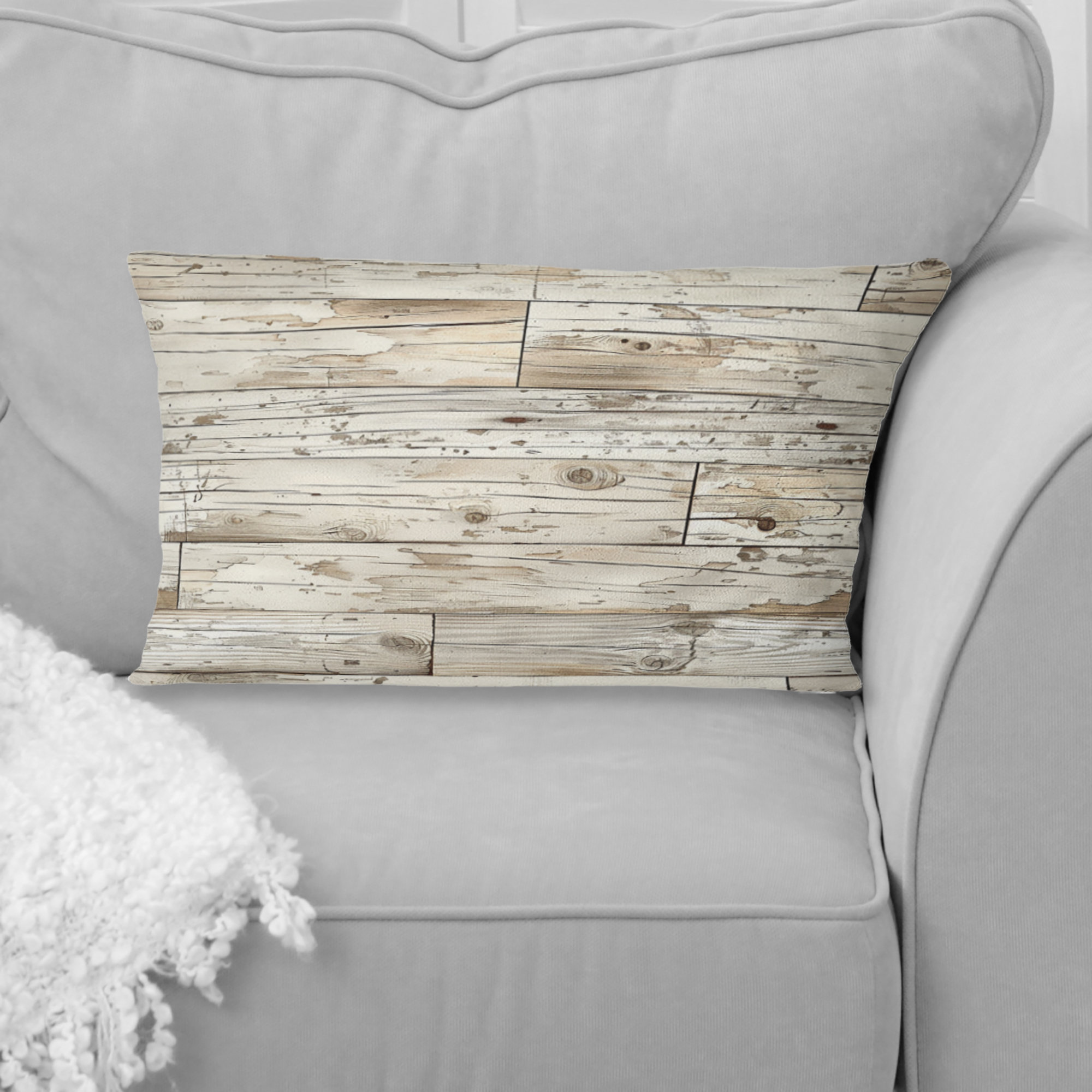 Design Art Beige Barn Wood I - Farmhouse Pillow | Wayfair