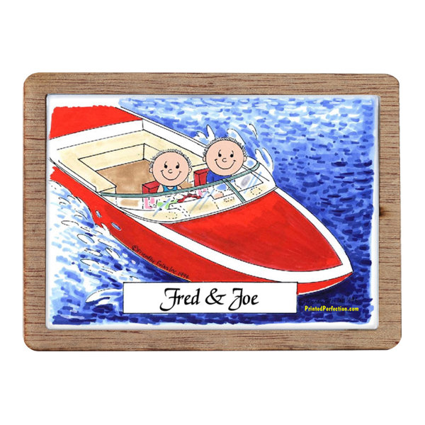 Printed Perfection Personalized Boating - Male & Male Wooden Magnet ...