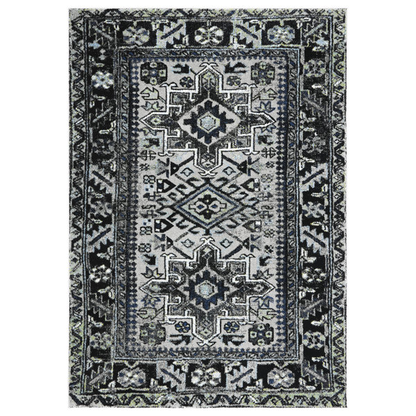 World Menagerie Ceana Oriental Area Rug in Light Grey/Dark Grey ...