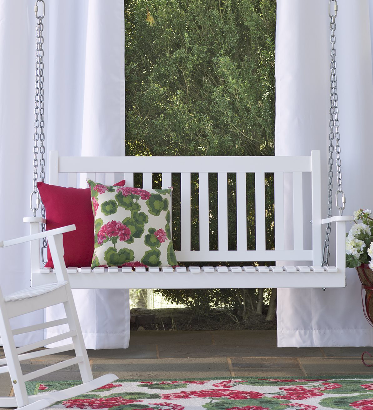 Red Barrel Studio® Slatted Wood Porch Swing & Reviews | Wayfair