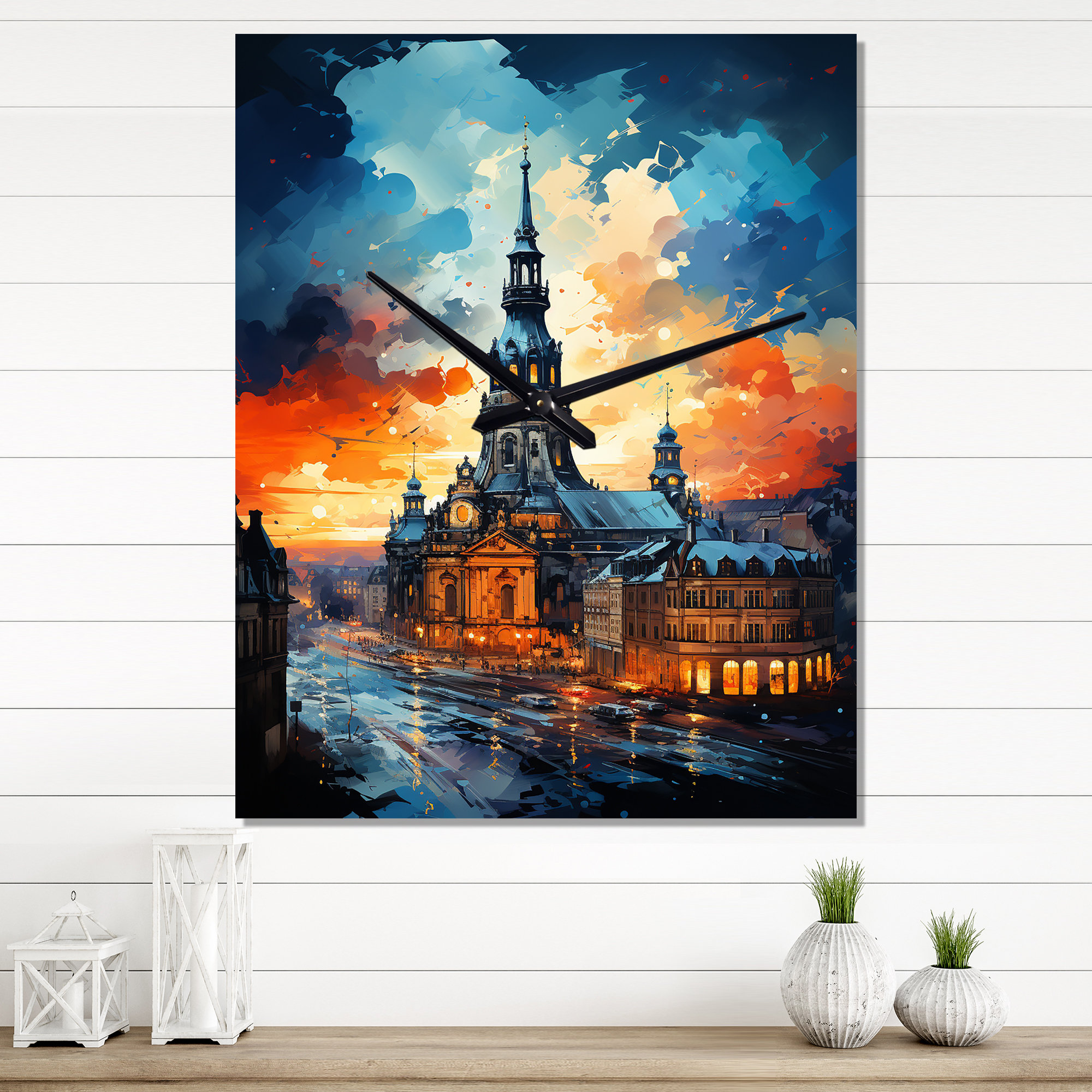 Design Art Germany Dresden Baroque City III - Cityscapes Wall Clocks ...