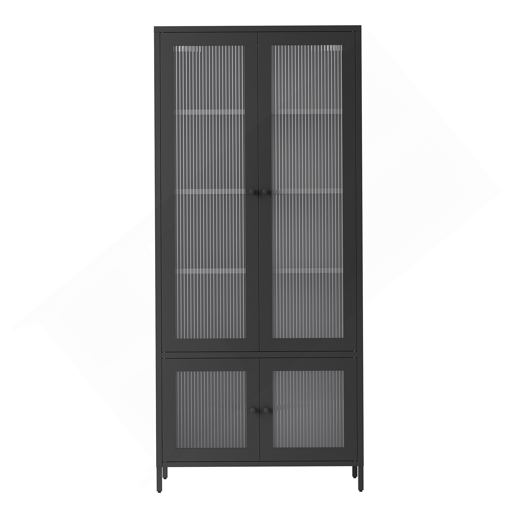 Latitude Run® Large Metal Storage Cabinet Display Cabinet with 4 Glass ...