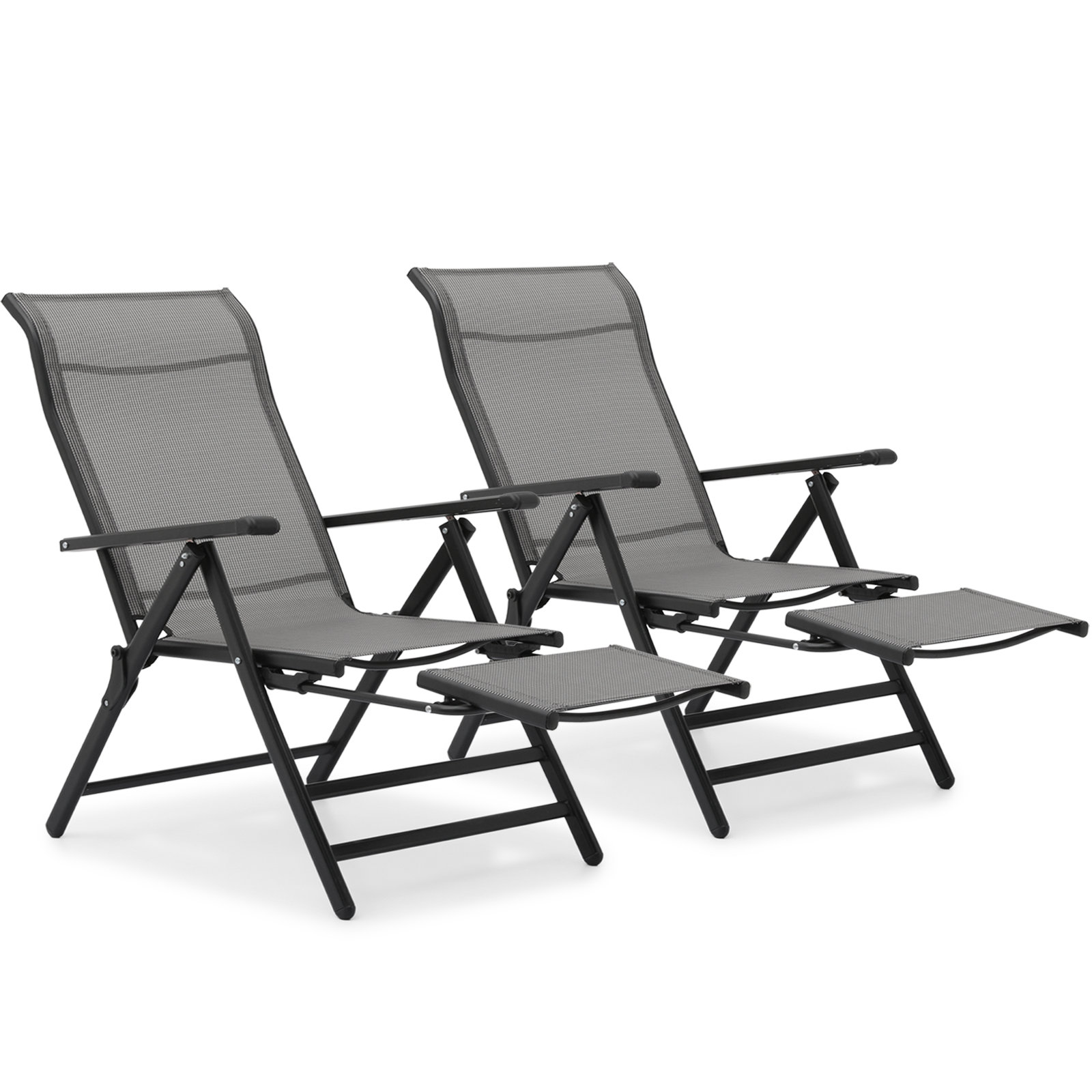 Arlmont & Co. Adarius Folding Lounge Chairs, Extra Wide Adjustable ...