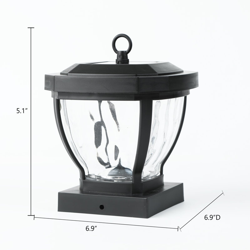 Luxen Home 4x4 Black Plastic Glass Lens Solar Post Cap Light & Reviews ...