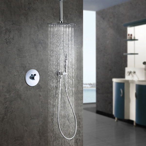 FontanaShowers Lima 2-Way Round Shower Set with Chrome Finish and ...