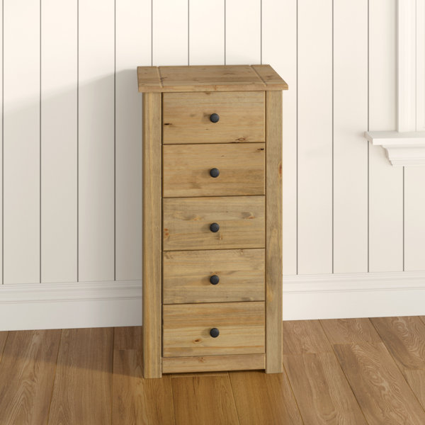 Union Rustic Tetteh 5 Drawer 46Cm W Solid Wood Tallboy & Reviews ...