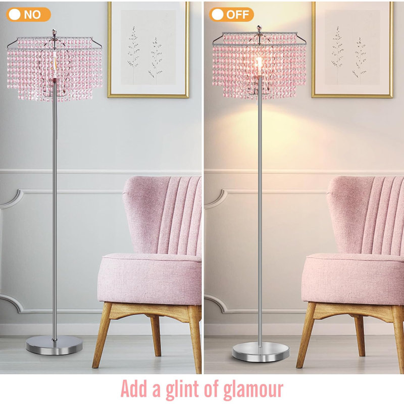 Rephen 64.2'' Chrome LED Novelty Floor Lamp with USB | Wayfair