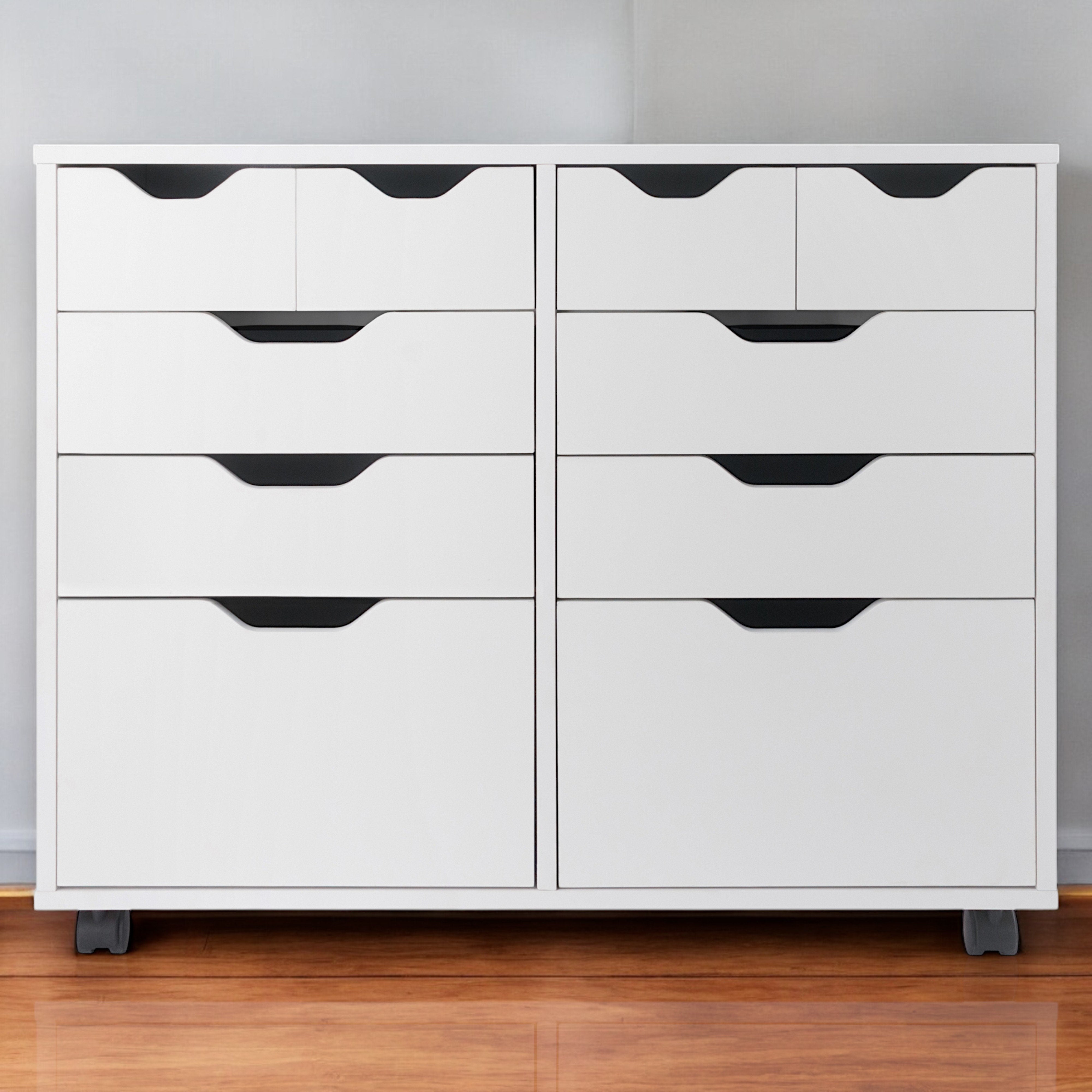 Latitude Run® Holthaus Bins & Drawers Multi-Storage Wide Mobile Cabinet ...
