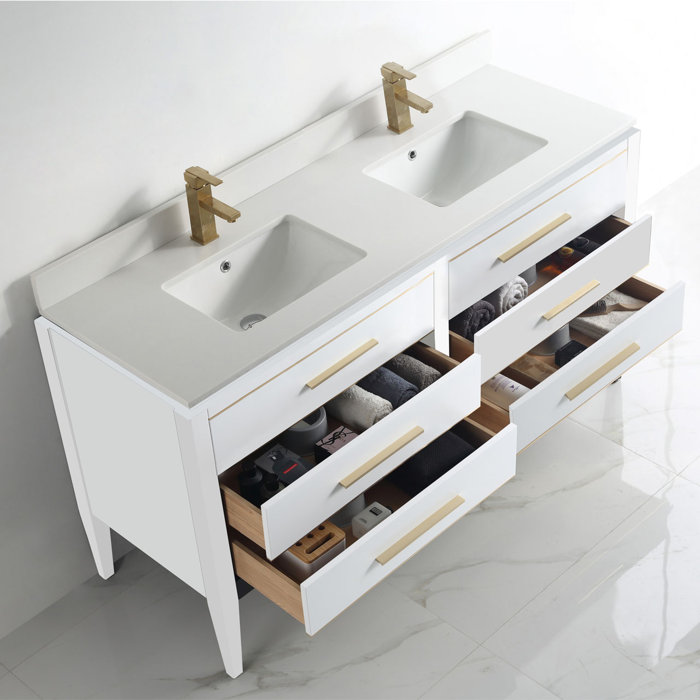 Dowell 60" Double Bathroom Vanity Base Only | Wayfair
