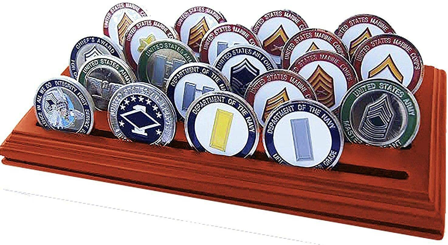 DECOMIL Military Collectible Challenge Coin Holder (Medium, 5 Rows ...