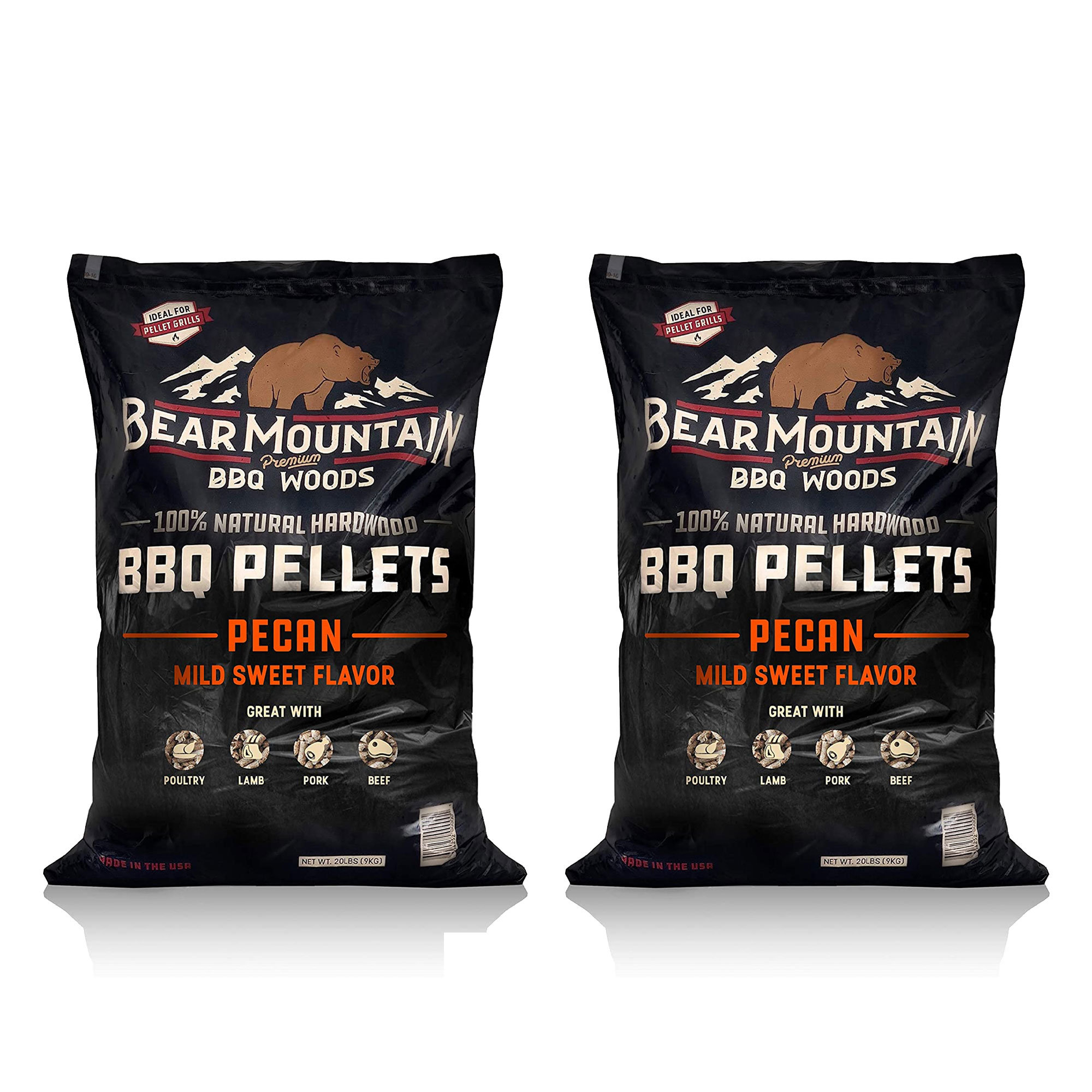 Bear Mountain BBQ Pecan Sweet Flavor Pellets, 20lbs (2 Pack) | Wayfair