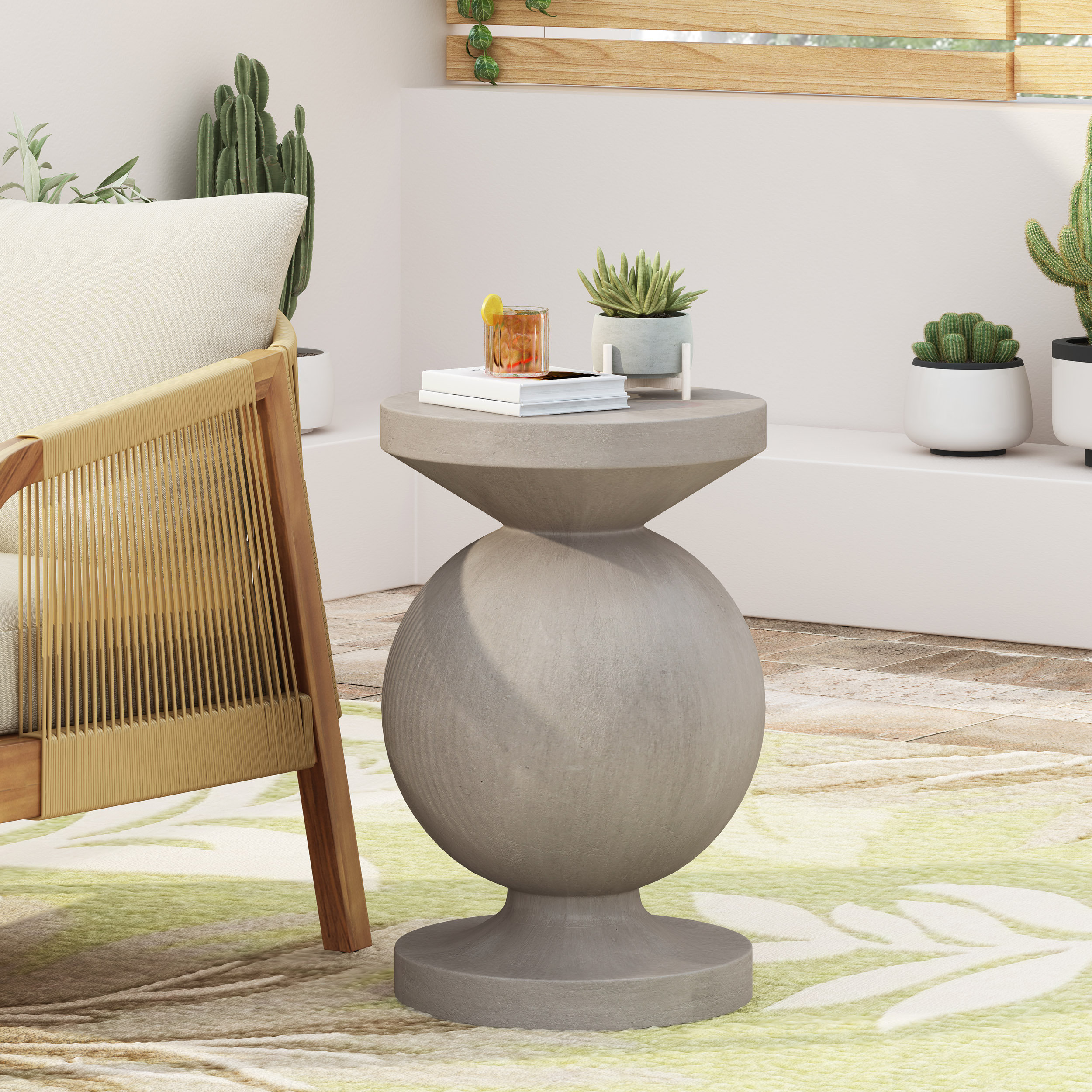 Lark Manor Asly Outdoor Lightweight Concrete Side Table & Reviews ...