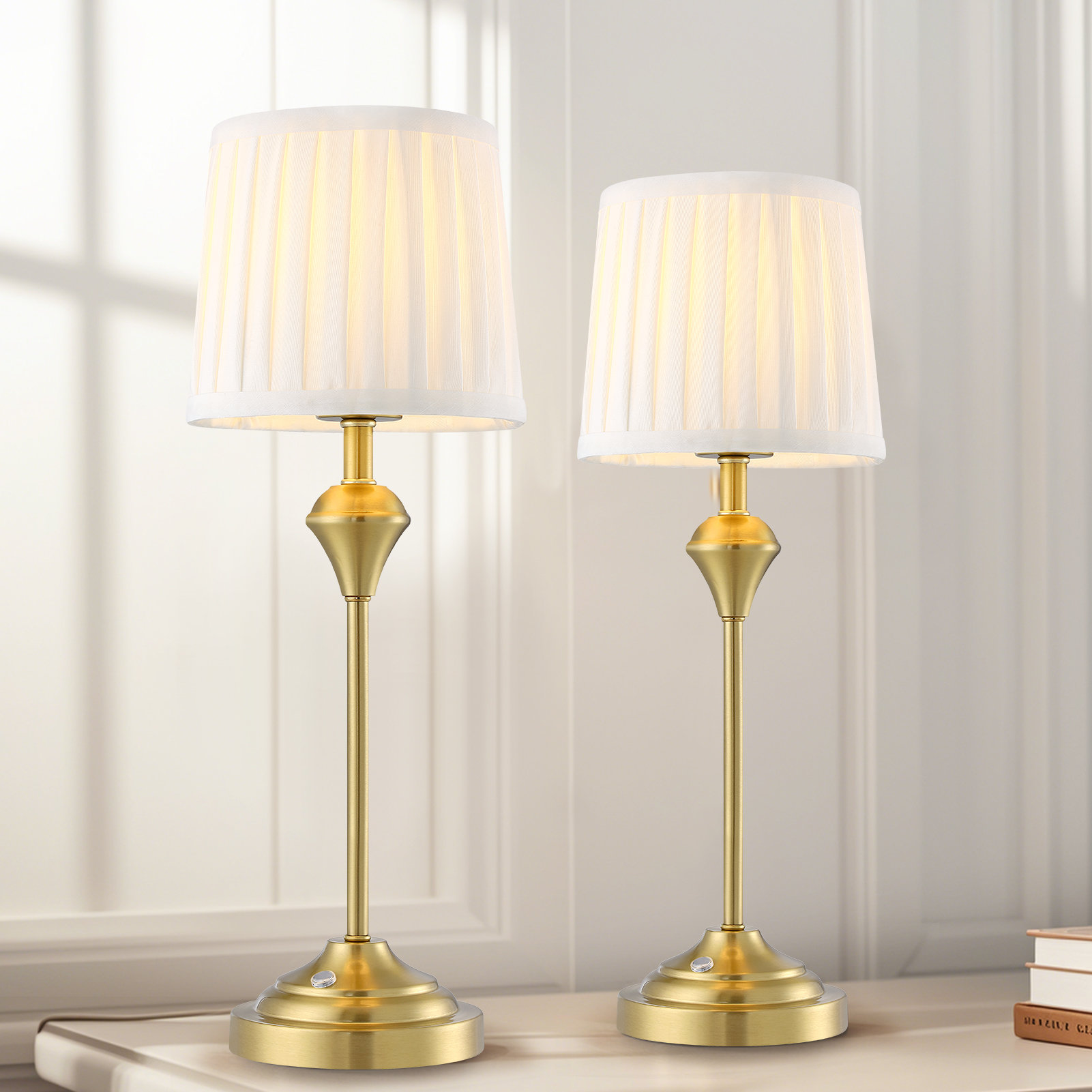 House of Hampton® 18in Cordless Rechargeable LED Touch Table Lamp ...