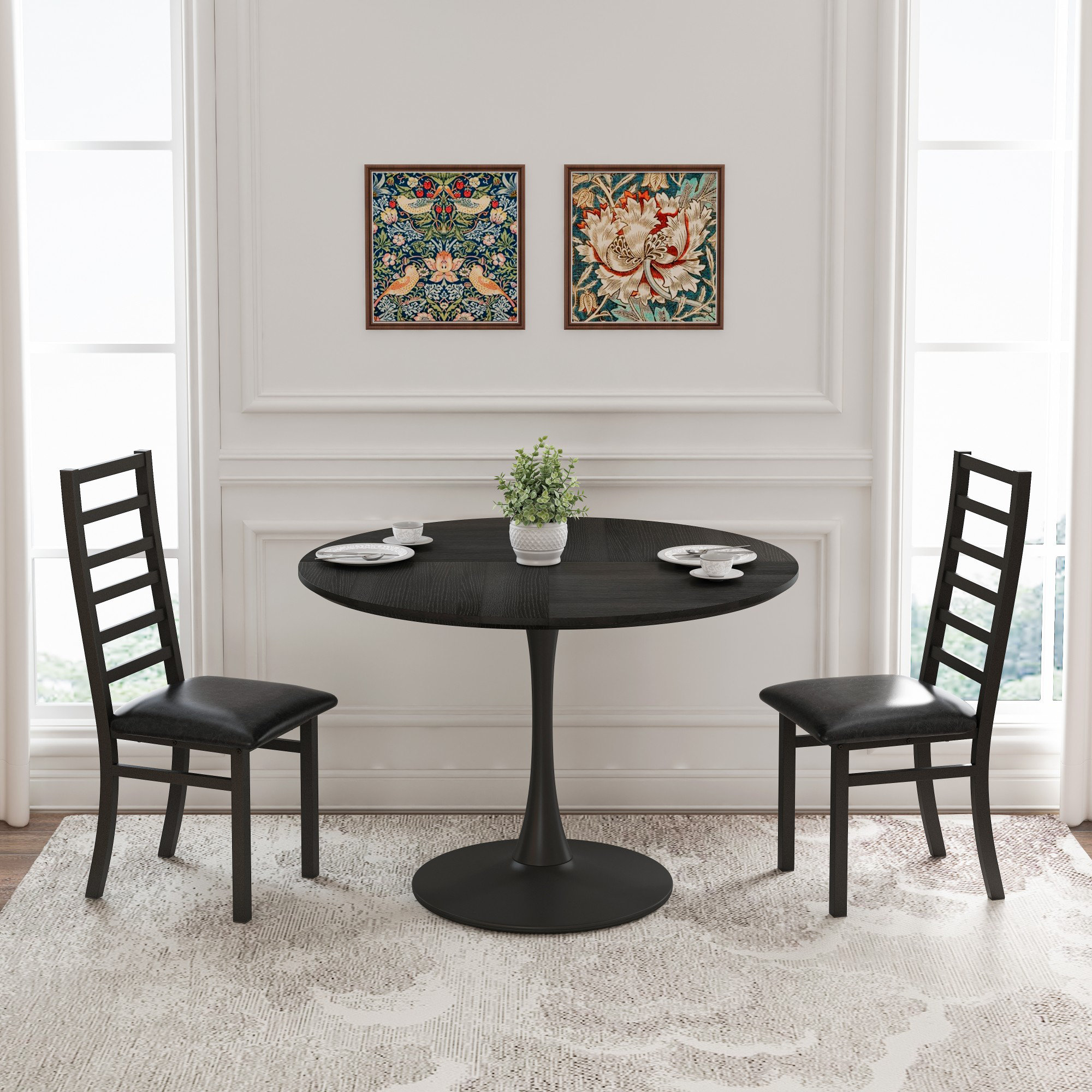 George Oliver 47 Inch Table with 4 Chairs for Dining Room | Wayfair
