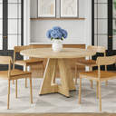 George Oliver 47" Round Dining Table For 4-7 People, Modern Wood ...