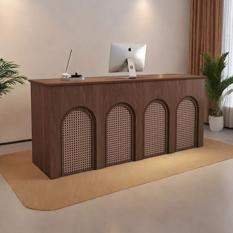 Bayou Breeze Standing reception desk,Country Reception Desk | Wayfair