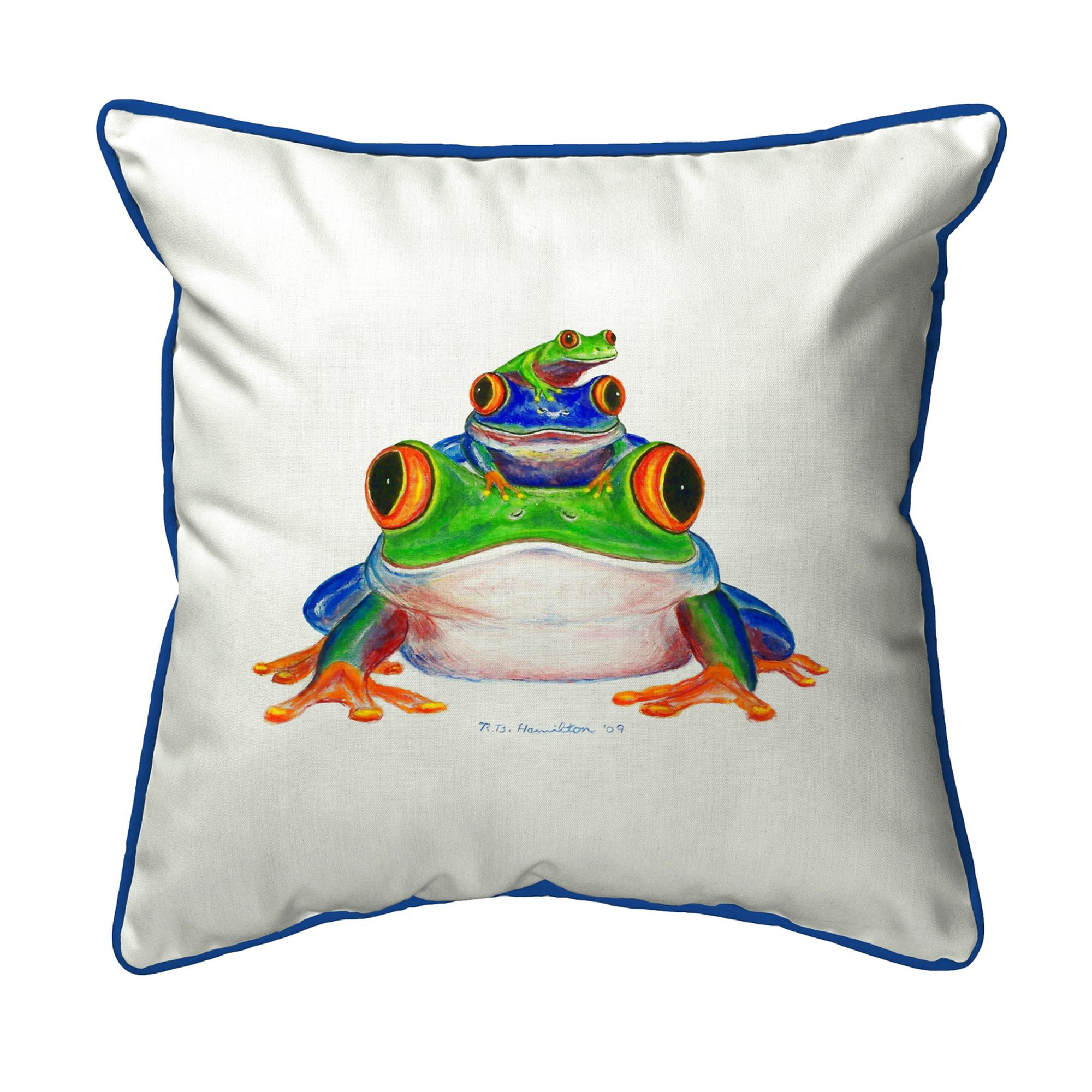 Betsy Drake Interiors Stacked Frogs Stacked Frogs Indoor/Outdoor Square ...