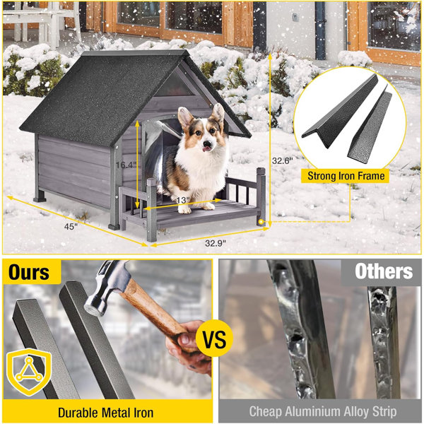 Tucker Murphy Pet™ Tucker Murphy Pet Heated Dog House Outdoor 45" Large ...