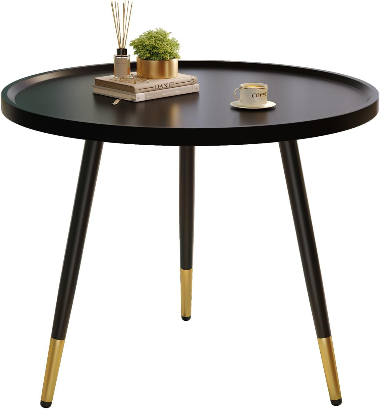 Everly Quinn Black Coffee Table Round Small Coffee Tables Unique Modern ...