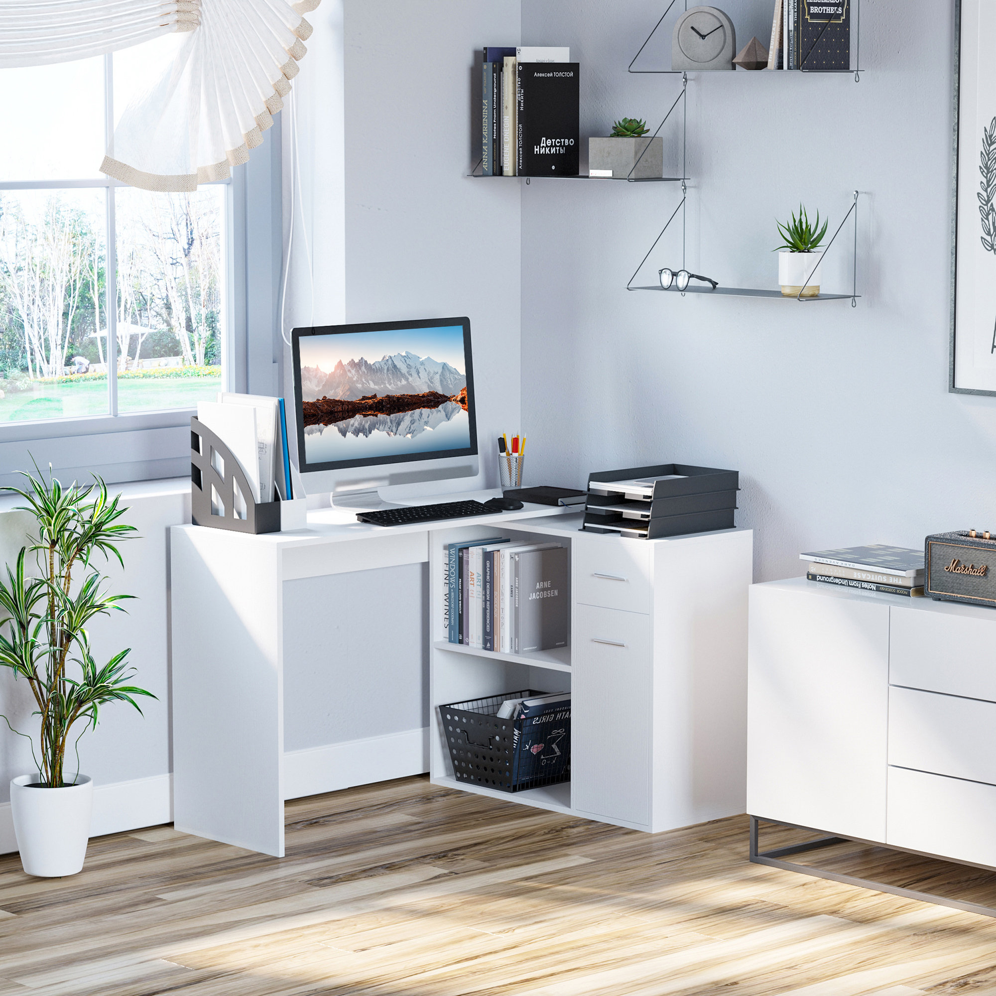 Latitude Run® L-Shaped Writing Desk & Reviews | Wayfair