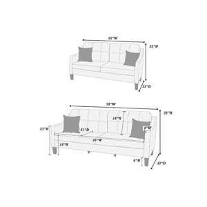 Red Barrel Studio® Yordin Faux Leather Living Room Set | Wayfair