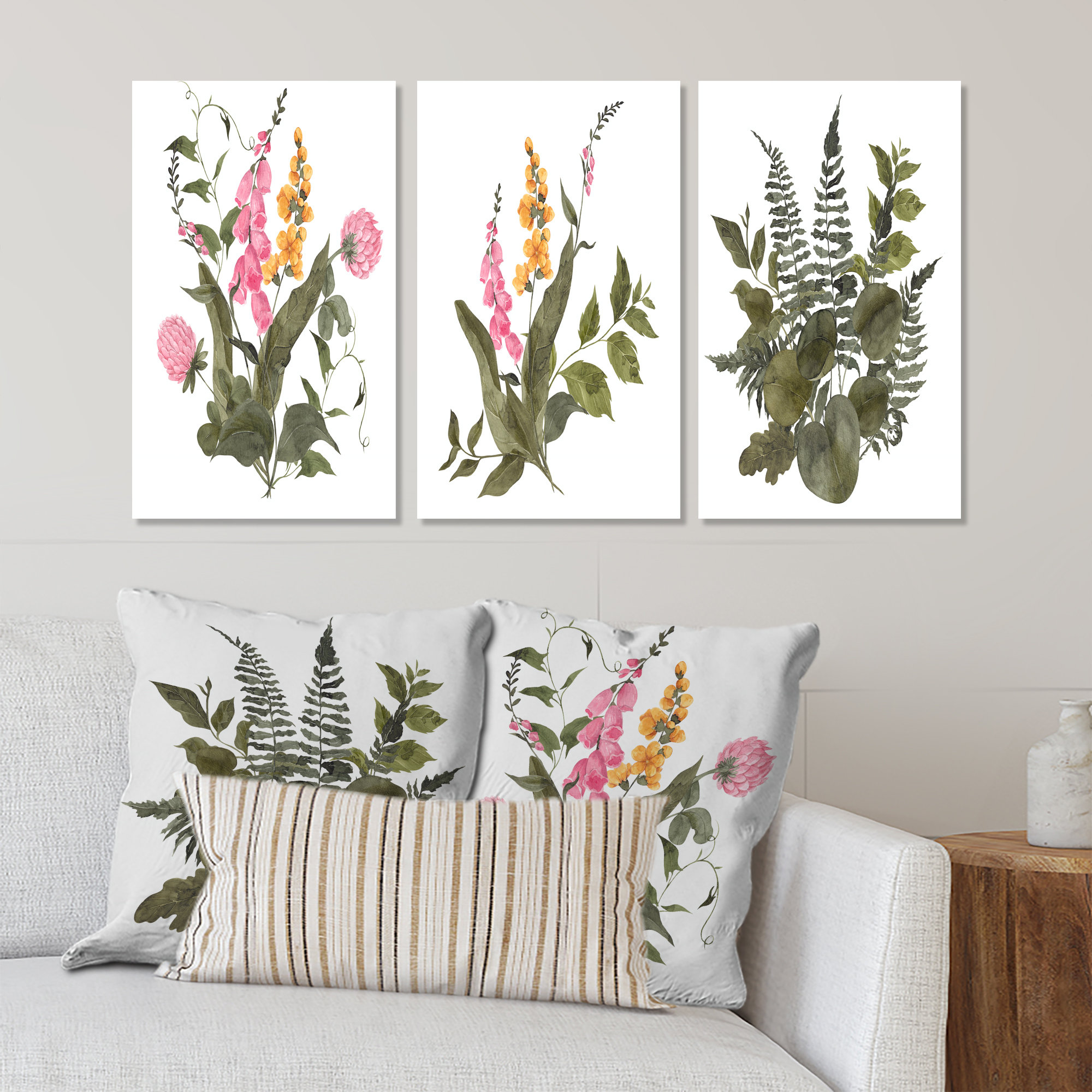 Design Art Vintage Bouquet With Wildflowers And Herbs I - Traditional ...