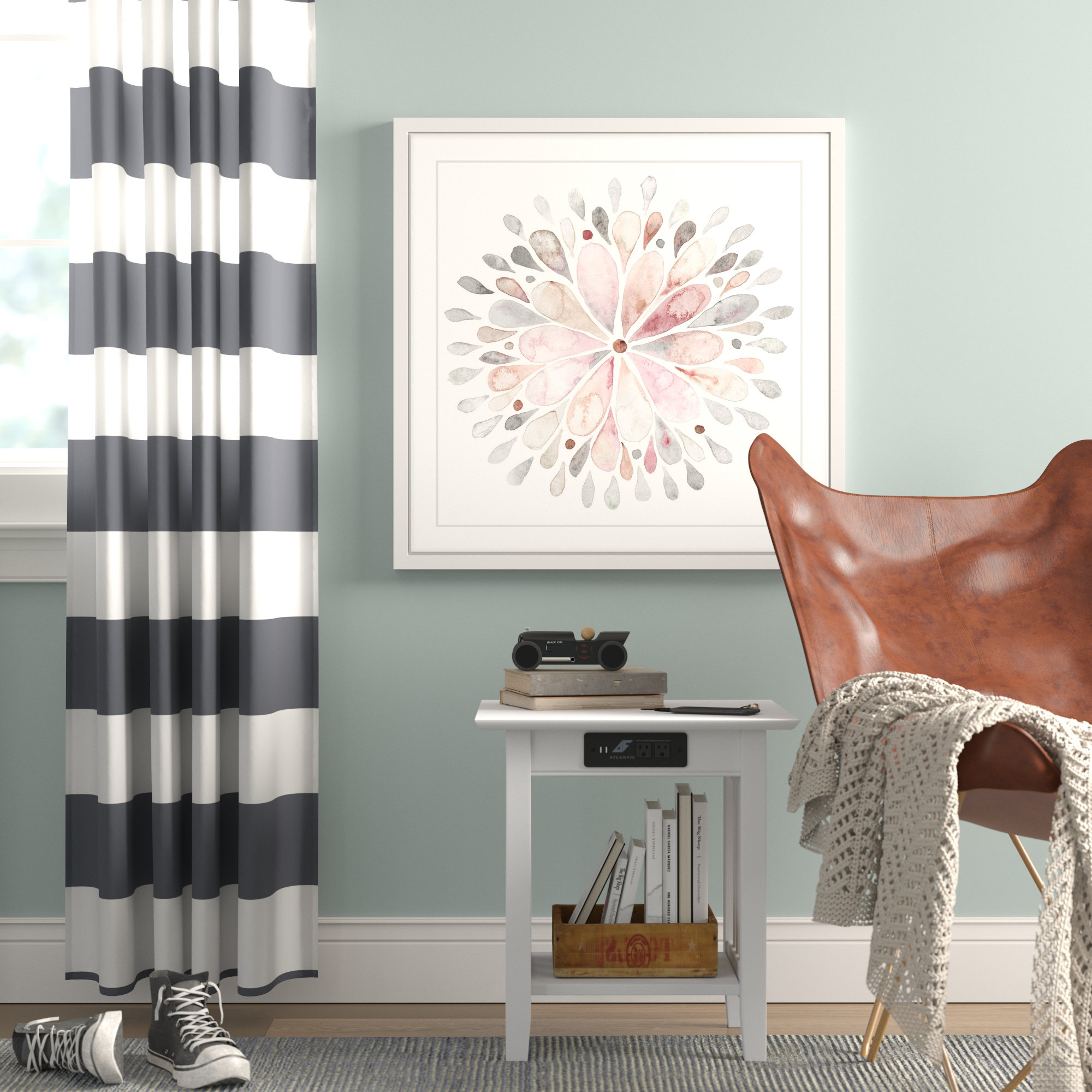 Dakota Fields 'Fading Flower' Framed Watercolor Painting Print ...