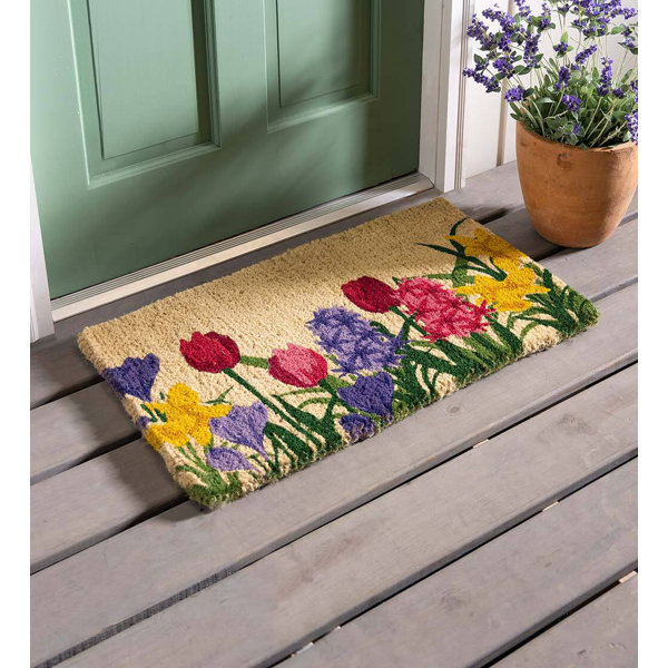 Wind & Weather Non-Slip Floral Outdoor Doormat | Wayfair