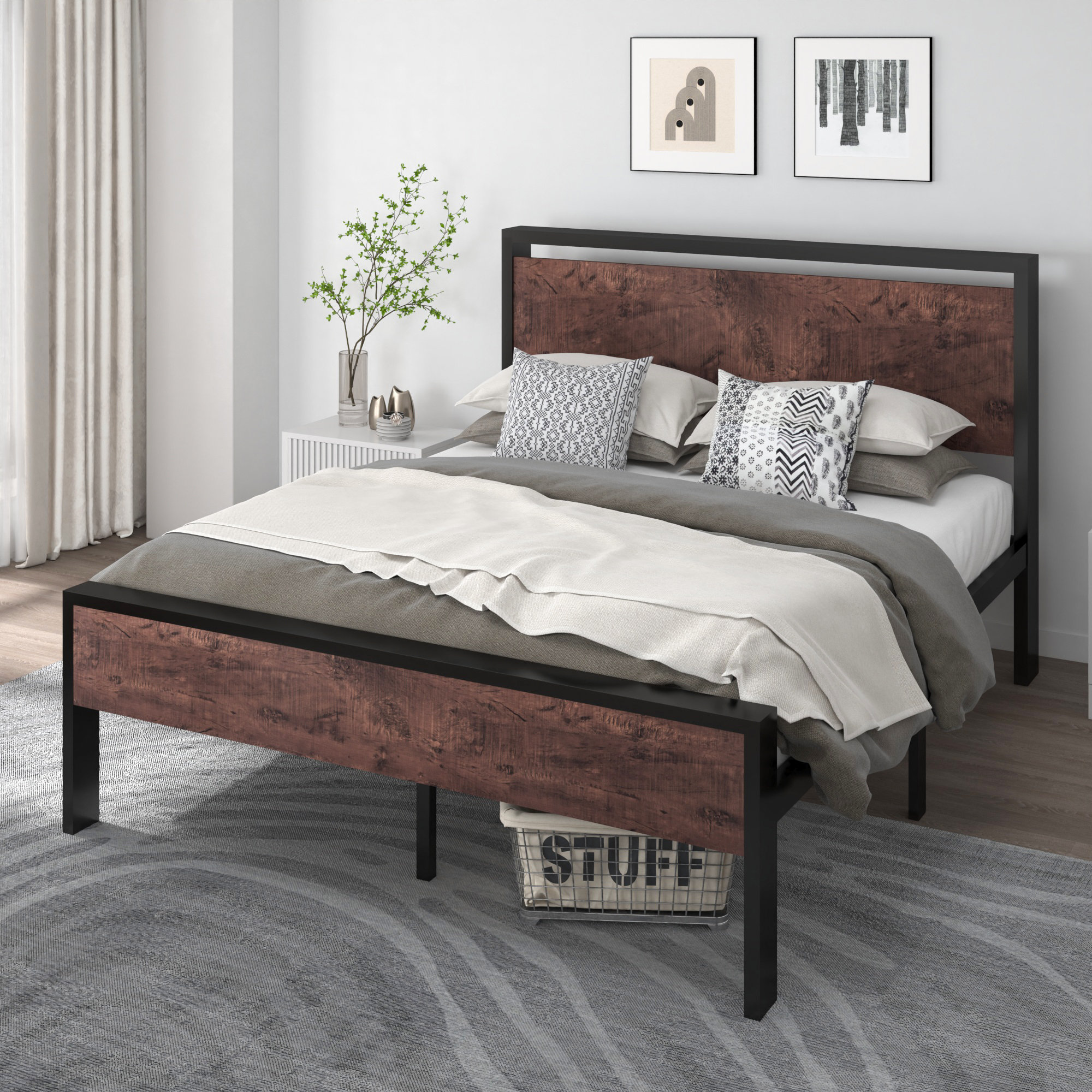 Breakwater Bay Minas Classical Metal Frame Platform Bed & Reviews | Wayfair