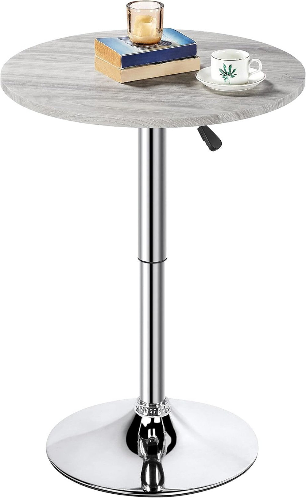 17 Stories Height Adjustable Round Pub Table Counter Bar Height MDF Top ...