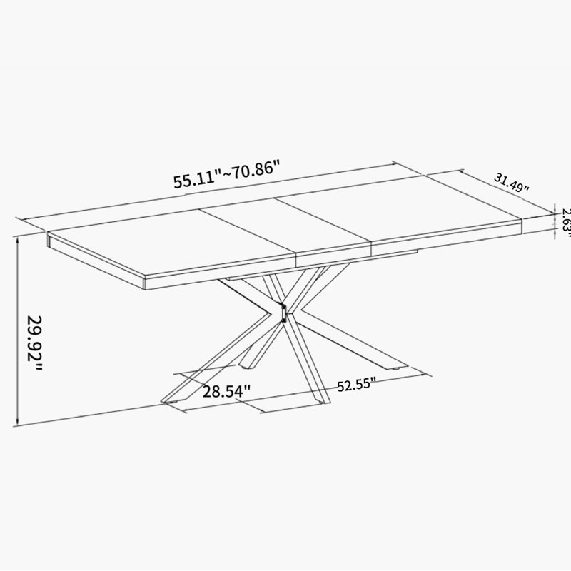 George Oliver Retro Rectangular Stretch Dining Table | Wayfair