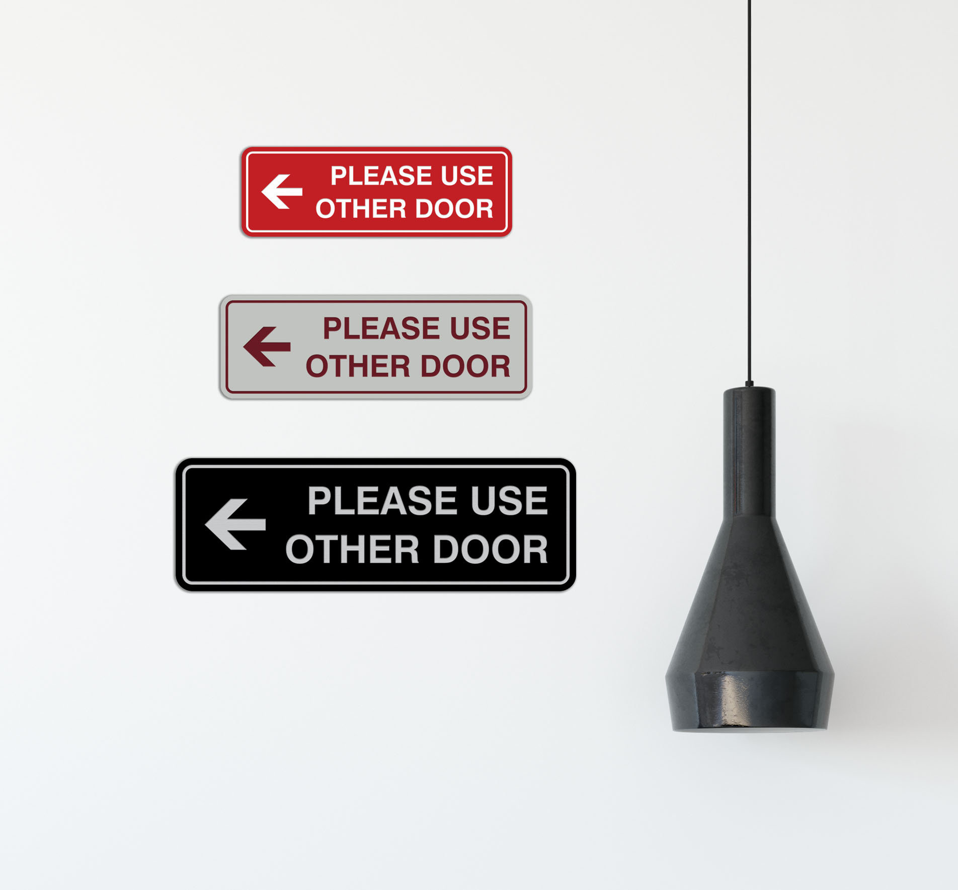 Signs ByLITA Please Use Other Door Left Arrow Sign | Wayfair
