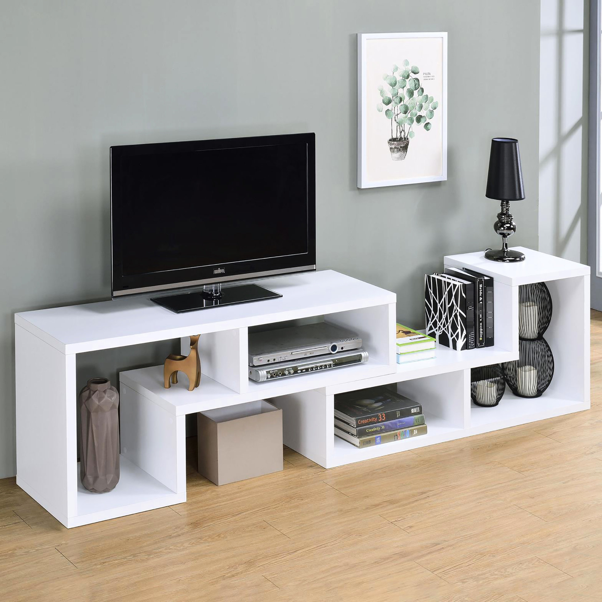 DuskDreams White Bookcase With Transitional Design For Versatile Use In ...