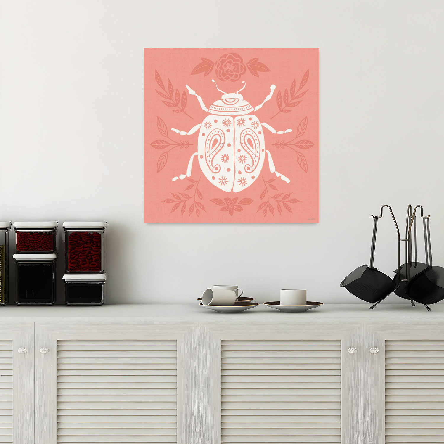 Dakota Fields Bugs And Botanicals IV Contemporary Ladybug Beetle Art ...