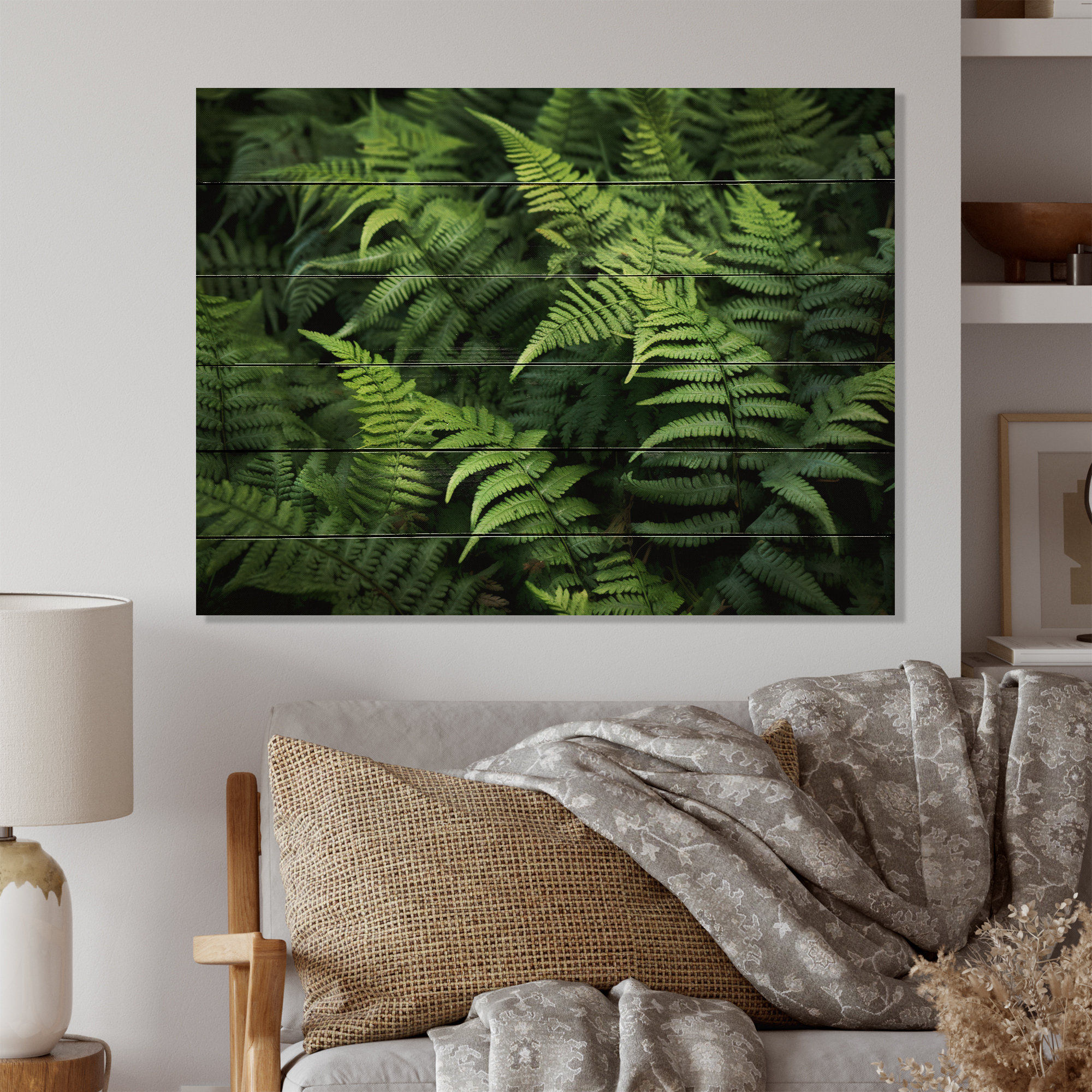 Bay Isle Home™ Green Fern Scenery I - Unframed Print on Wood | Wayfair