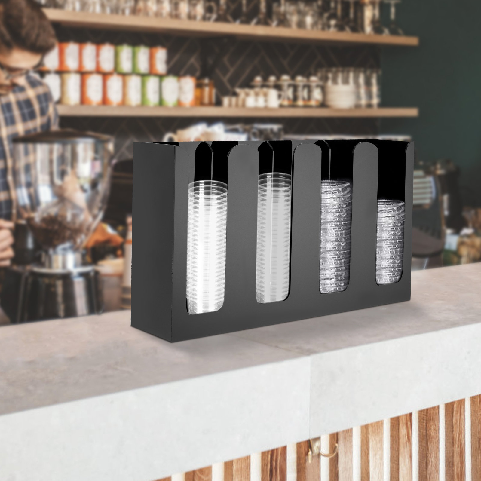 DALELEE Acrylic Sauce Cup Dispenser Cup Lid Organizer Storage Rack ...