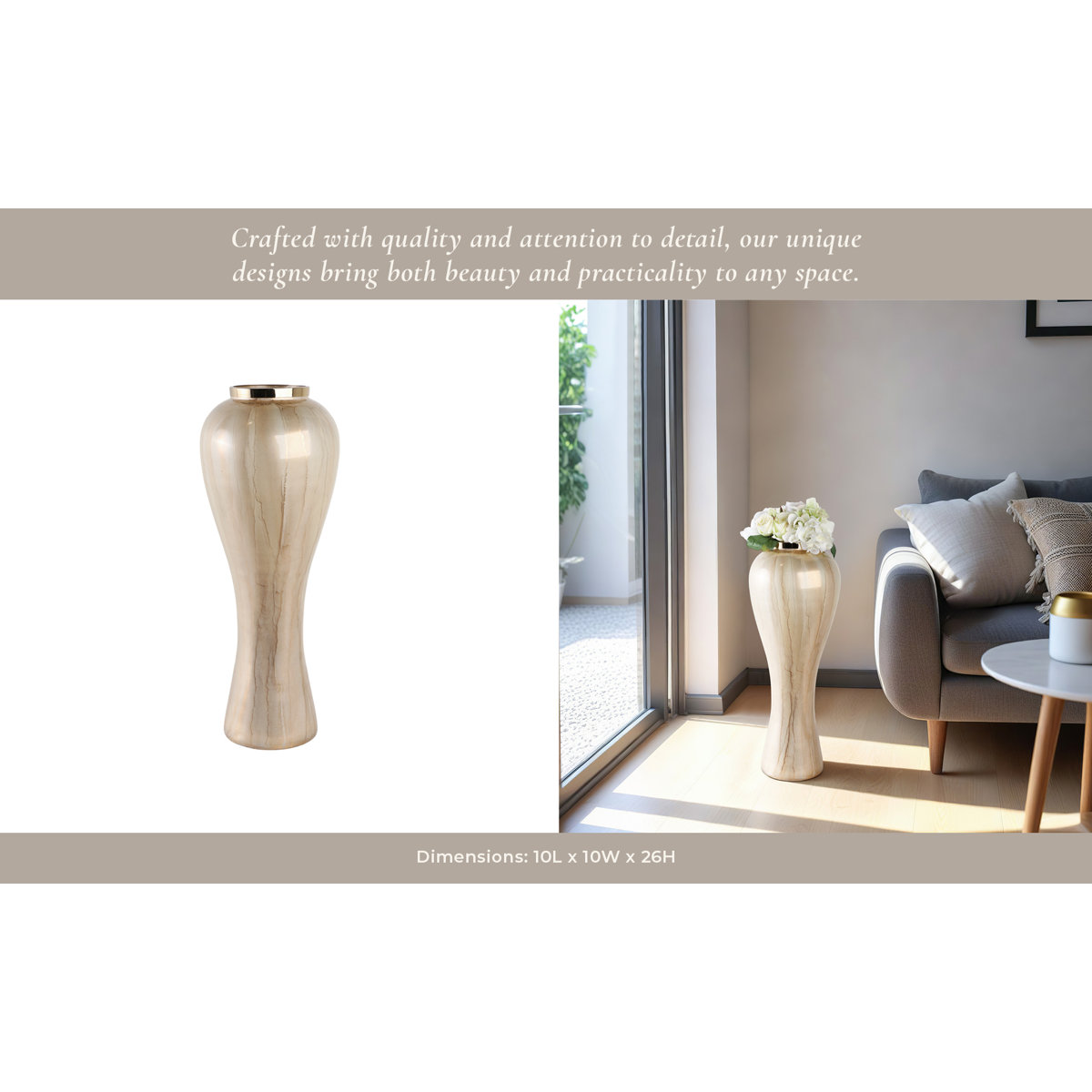 Sagebrook Home 21" Frances Small Oversized Floor Vase | Perigold