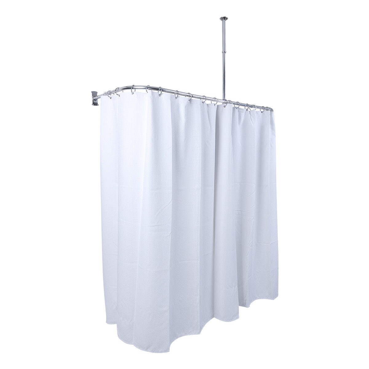 Utopia Alley Rustproof Aluminum D-shape Shower Curtain Rods with White ...