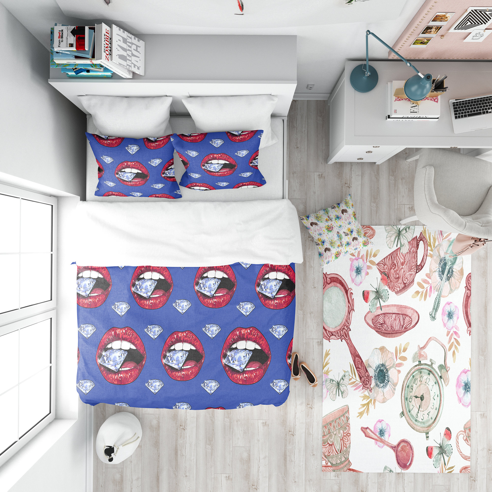 abstract face bedding