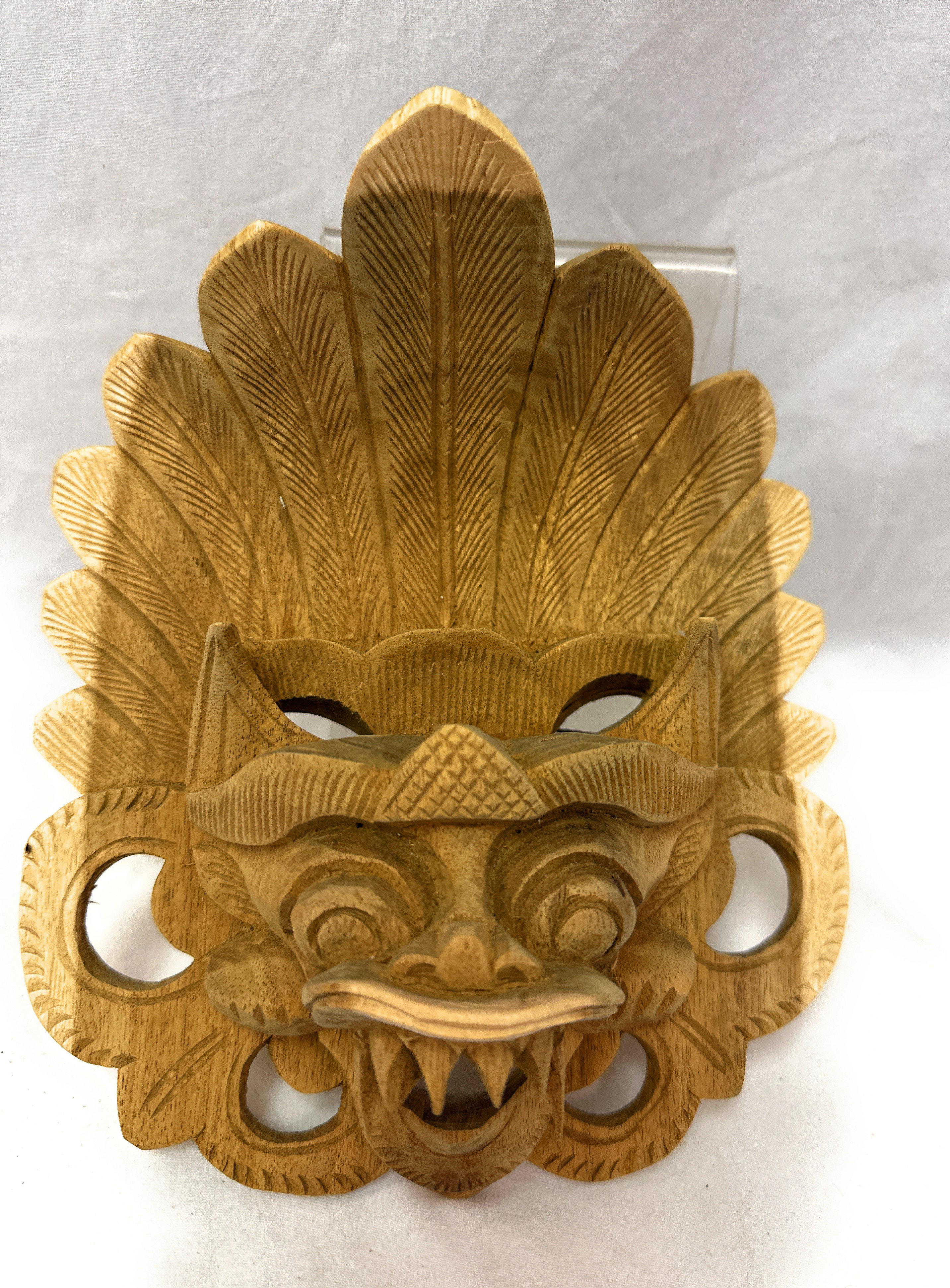 Bungalow Rose Hand Carved Solid Wood Barong Mask 19 Cm | Wayfair