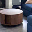 Ebern Designs 31.5" Modern Round Coffee Table With 360° Curved Sliding ...