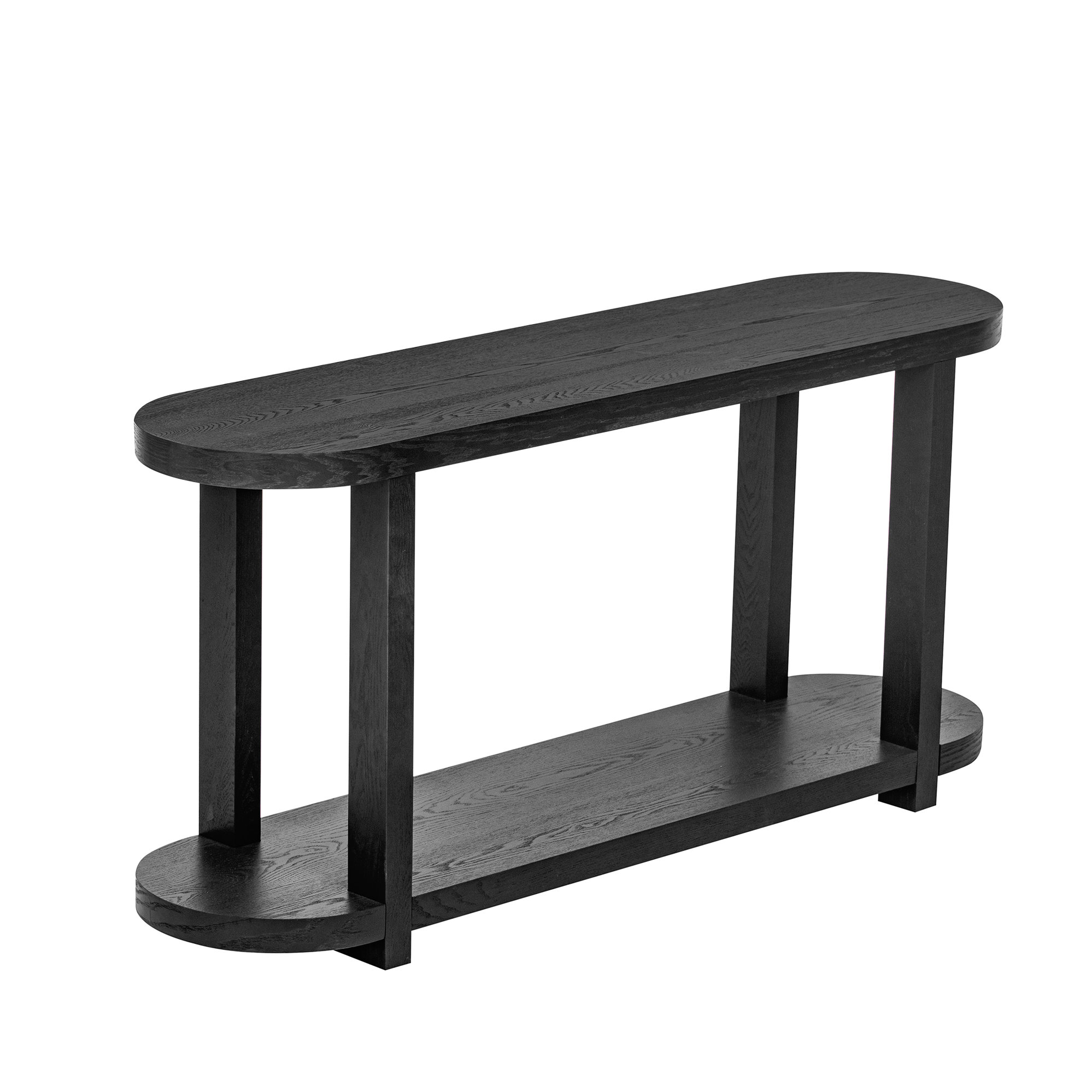 Latitude Run® Ash Veneer Entry Table, Modern Design With Oval Top ...