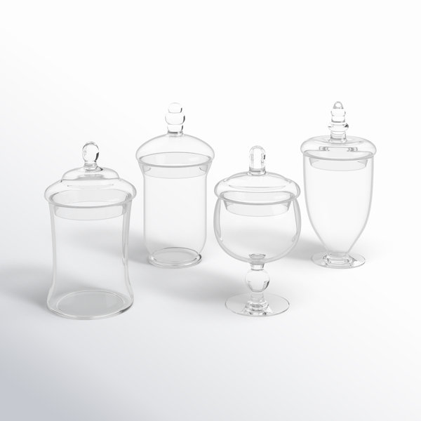Willa Arlo™ Interiors 4 Piece Clear Glass Apothecary Jar Set & Reviews ...