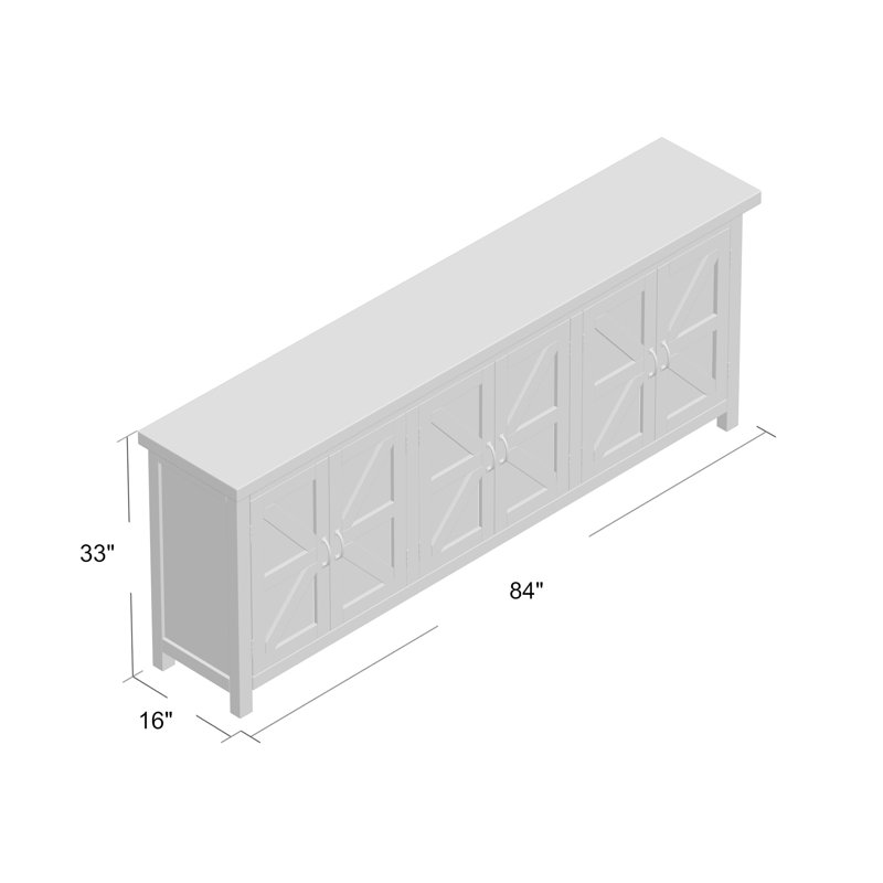 Steelside™ Whittaker 84" Wide Solid Wood Sideboard & Reviews | Wayfair